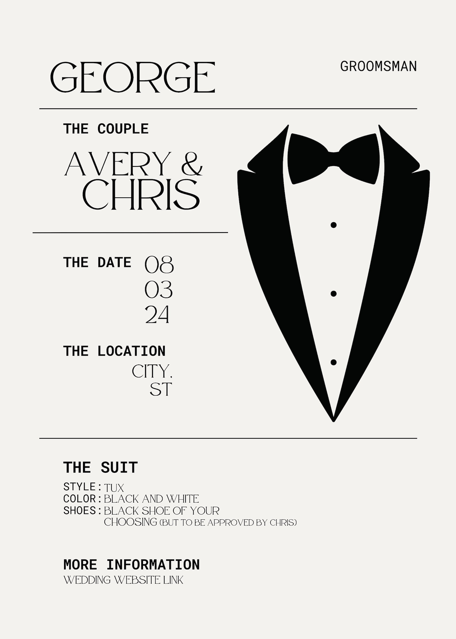 Elegant Groomsmen Invite - Modern, Chic, Fun - Get the Boys Ready! - Etsy