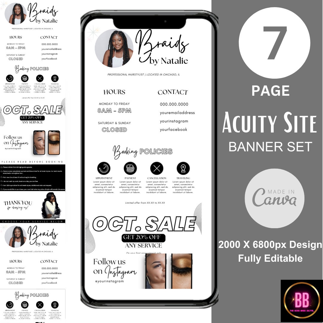 Acuity Scheduling Site Template, Editable DIY Booking Site Template ...