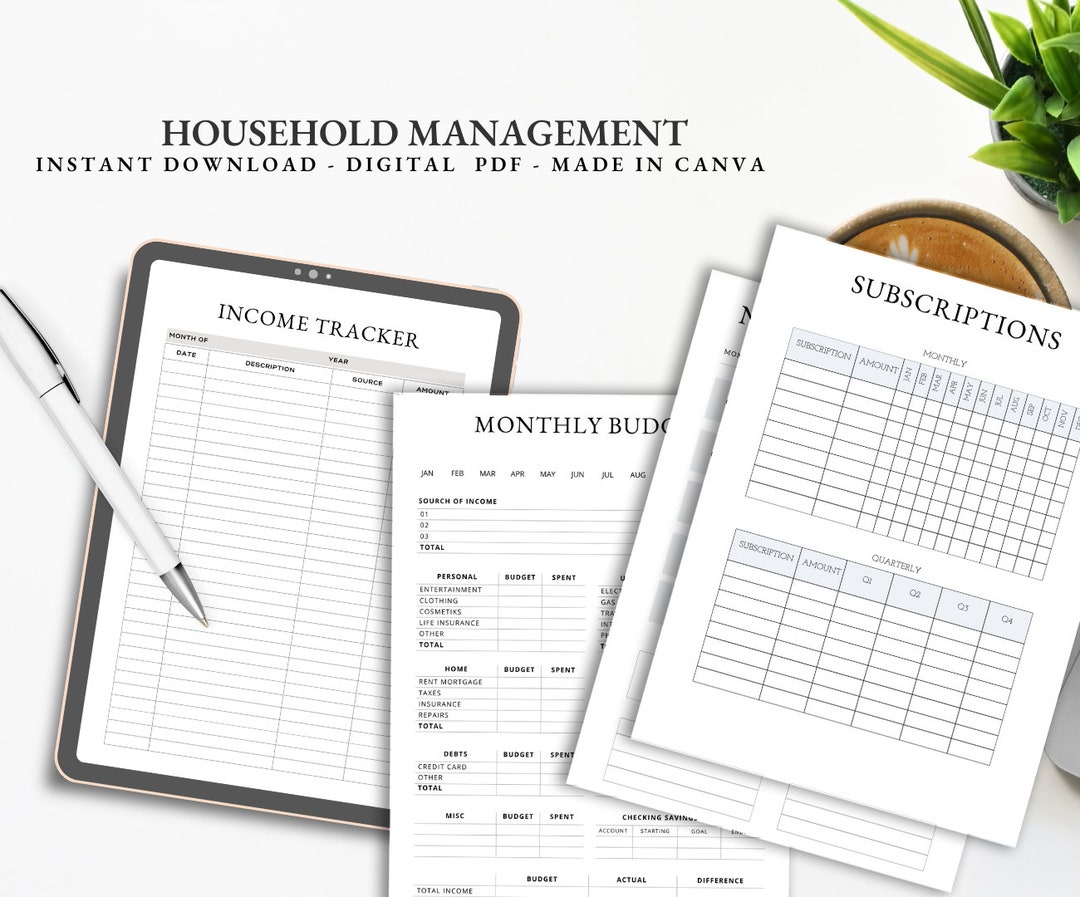 Household Planner Printable Household Management Binder Household ...