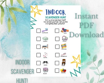 Around the House Scavenger Hunt Printable Indoor Scavenger Hunt Indoor ...