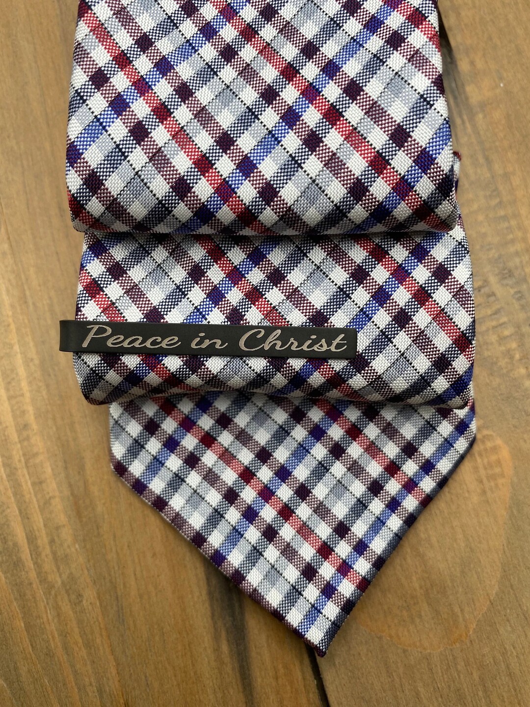Personalized Peace in Christ TIE BAR Skinny Tie Clip Matte Black Lds ...