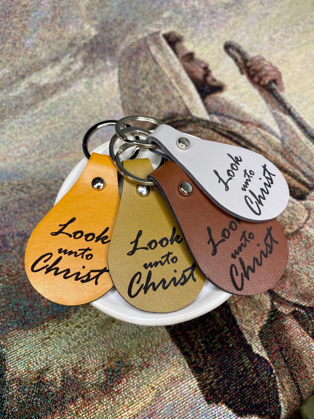 Youth Theme 2025 KEYCHAINS Look Unto Christ Leather Key Ring LDS GIFT ...