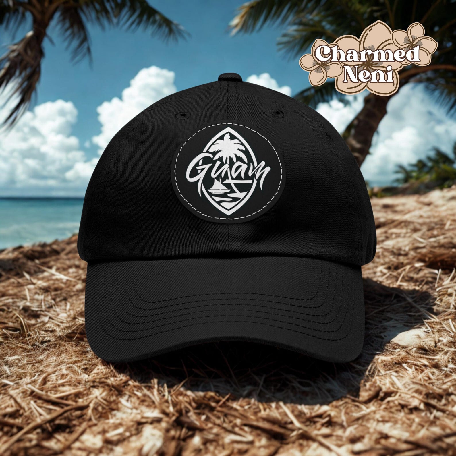 Hat With Leather Patch (round) / Guam Seal - Etsy
