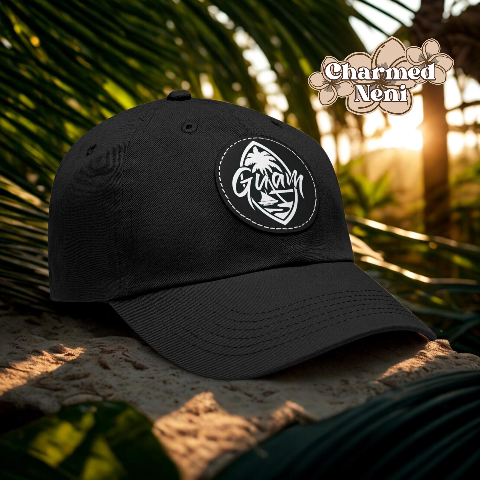 Hat With Leather Patch (round) / Guam Seal - Etsy