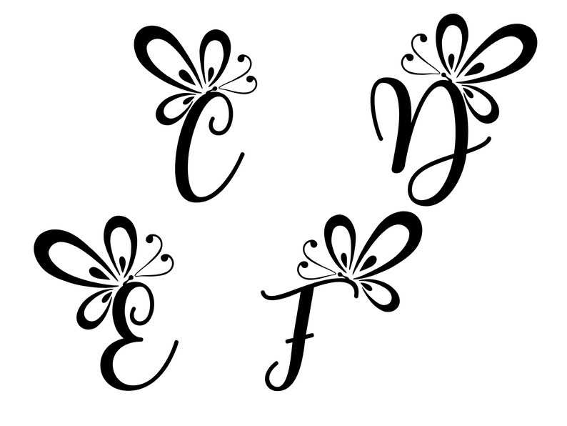 Butterfly Alphabet Monogram Svg Png Fancy Letters Svg Butterfly Theme ...