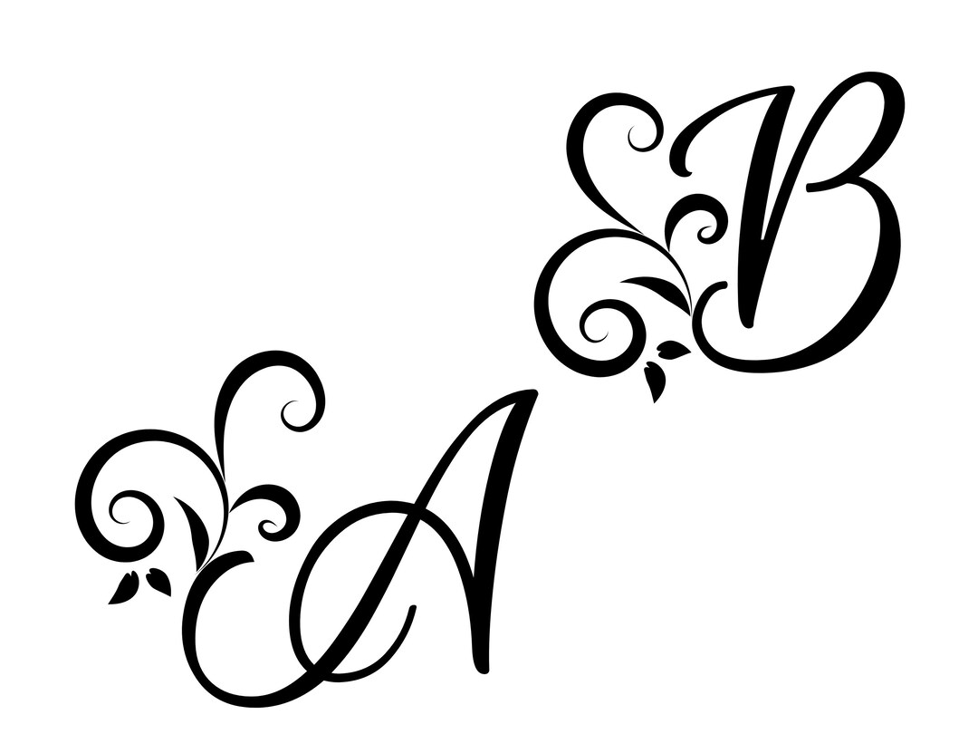 Alphabet Curly Monogram Font Svg Png Calligraphy Alphabet Wedding ...