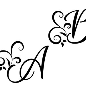 Alphabet Curly Monogram Font Svg Png Calligraphy Alphabet Wedding ...