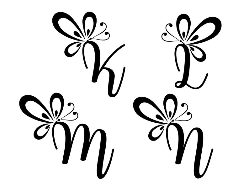 Butterfly Alphabet Monogram Svg Png Fancy Letters Svg Butterfly Theme ...