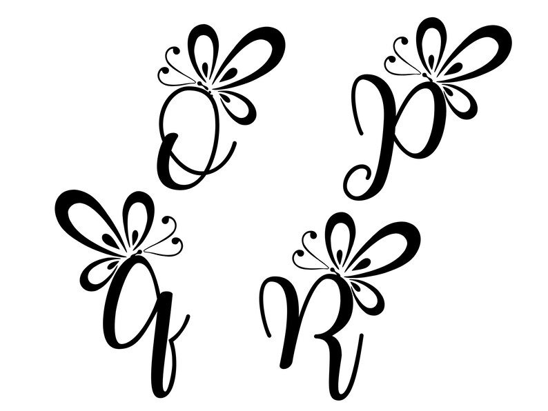Butterfly Alphabet Monogram Svg Png Fancy Letters Svg Butterfly Theme ...