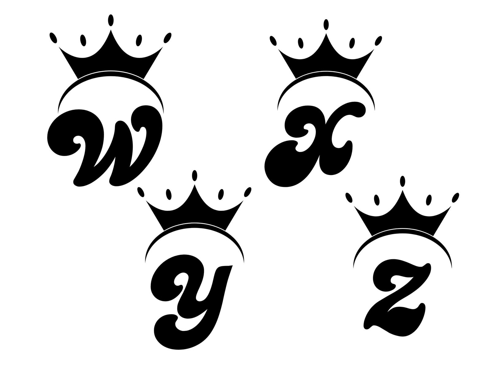 Crown Monogram Svg Png Princess Party Decor Embroidery Fonts Alphabet ...