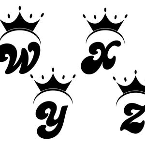Crown Monogram Svg Png Princess Party Decor Embroidery Fonts Alphabet ...