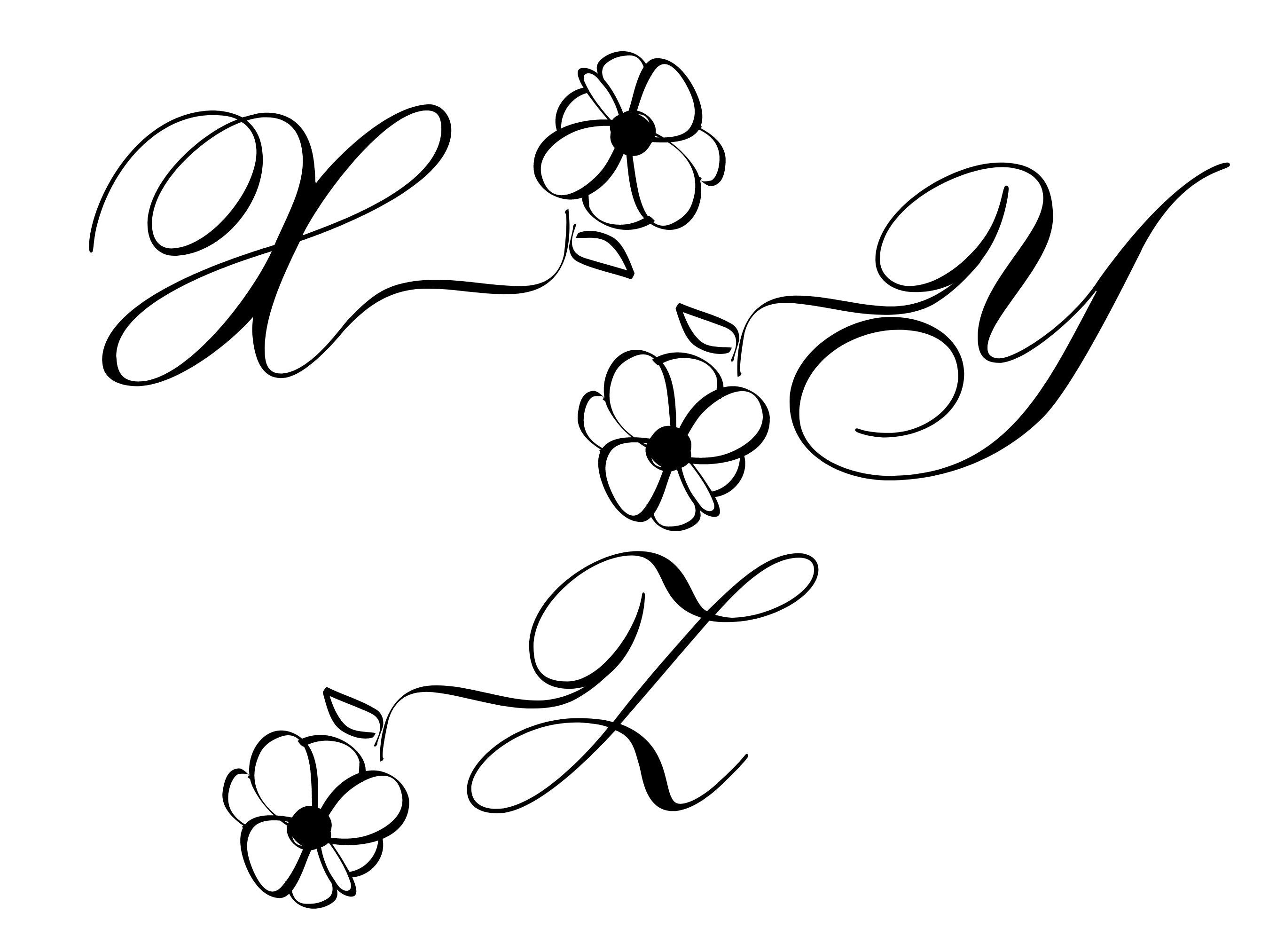 Flower Alphabet Svg Png Decorative Letters Cursive Font Wedding ...