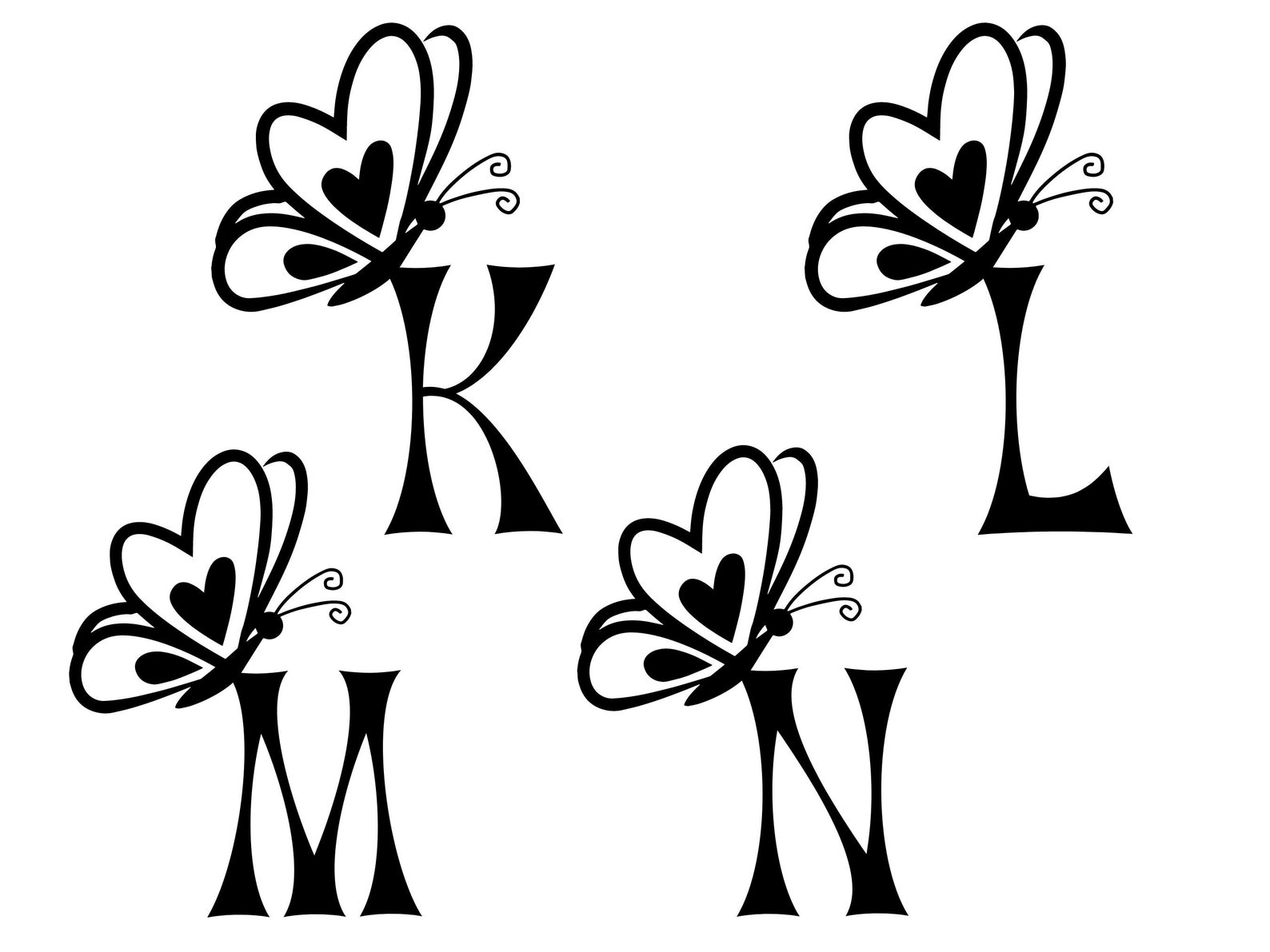 Butterfly Monogram Letter Svg Png Decorative Letters Butterfly ...