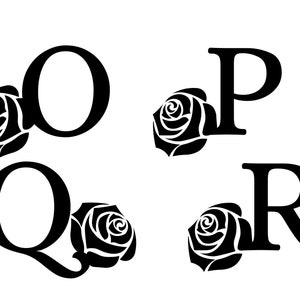 Floral Font Alphabet Rose Svg Png Flower Monogram Svg Wedding Font ...