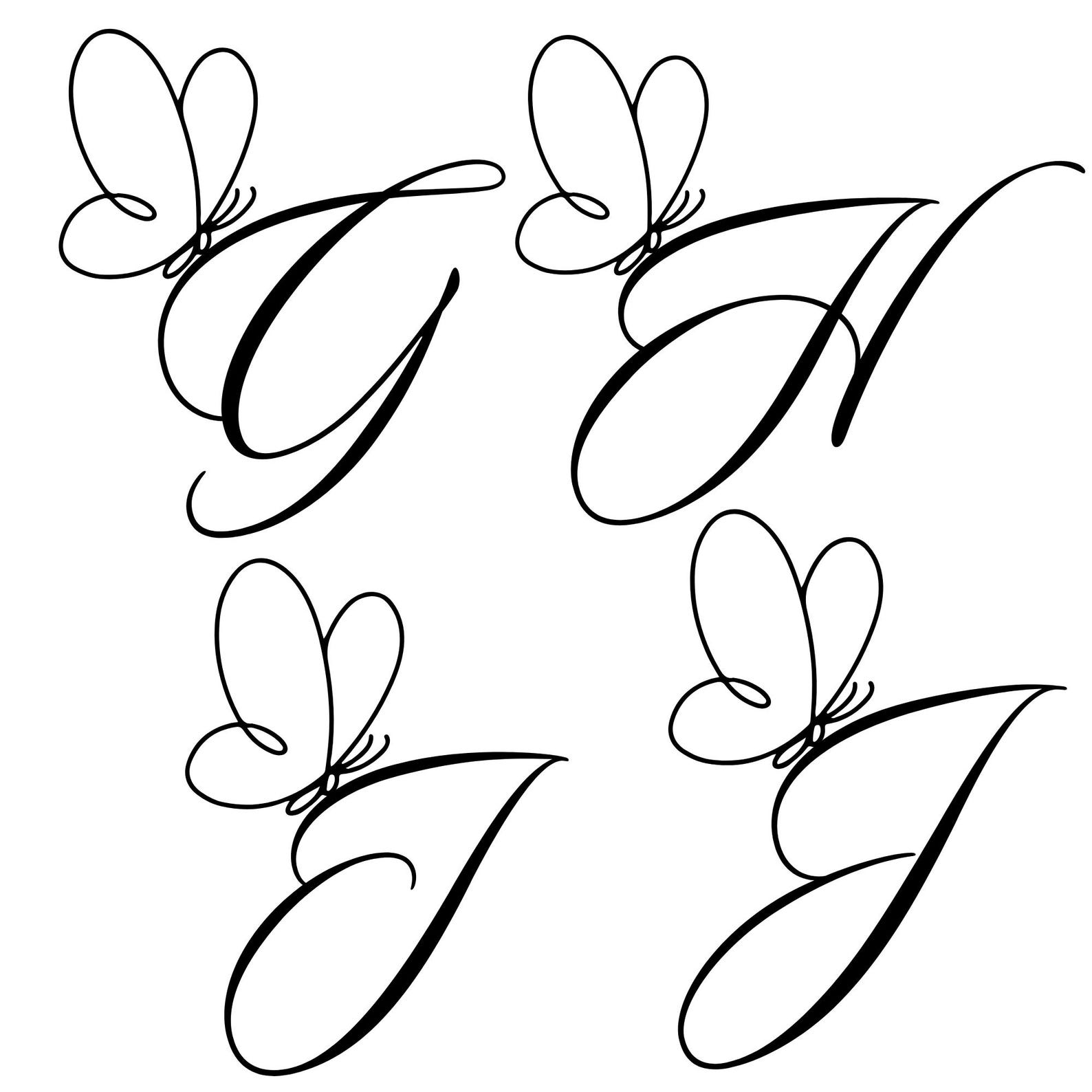 Alphabet Calligraphy Font Svg Png Cursive Letters Butterfly Monogram ...