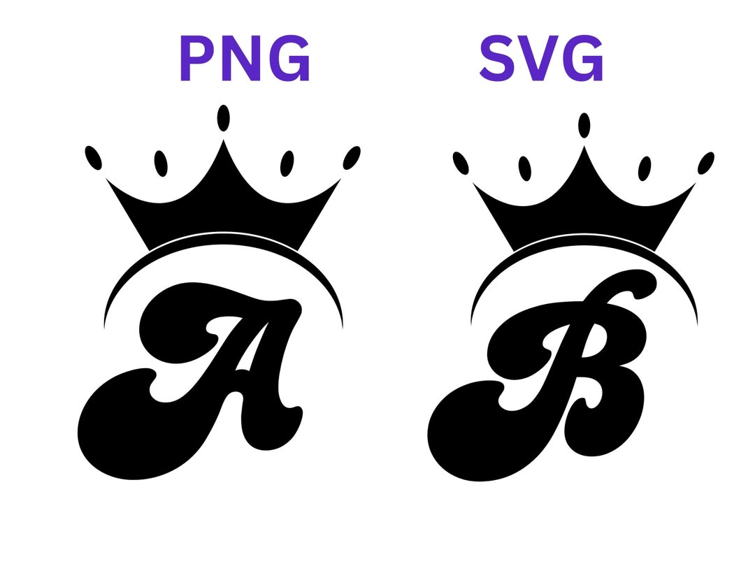 Crown Monogram Svg Png Princess Party Decor Embroidery Fonts Alphabet ...