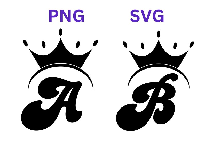 Crown Monogram Svg Png Princess Party Decor Embroidery Fonts Alphabet ...