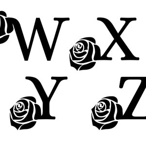 Floral Font Alphabet Rose Svg Png Flower Monogram Svg Wedding Font ...