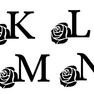 Floral Font Alphabet Rose Svg Png Flower Monogram Svg Wedding Font ...