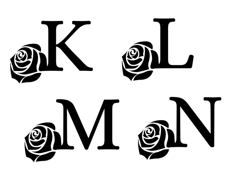 Floral Font Alphabet Rose Svg Png Flower Monogram Svg Wedding Font ...