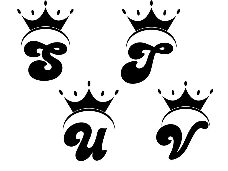 Crown Monogram Svg Png Princess Party Decor Embroidery Fonts Alphabet ...
