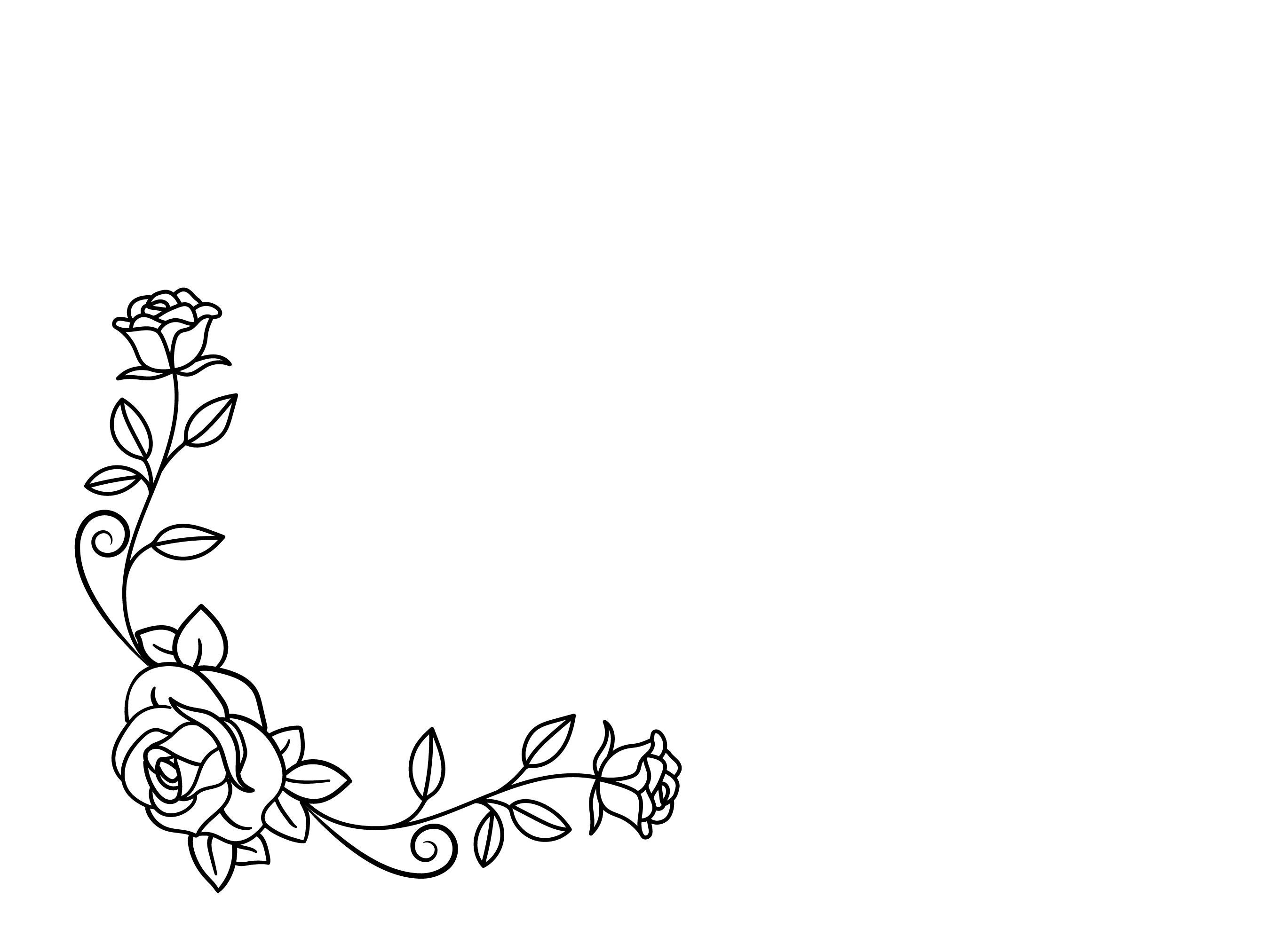 Rose Corner Svg Png Border Design Elements Flower Corner Svg Wedding ...