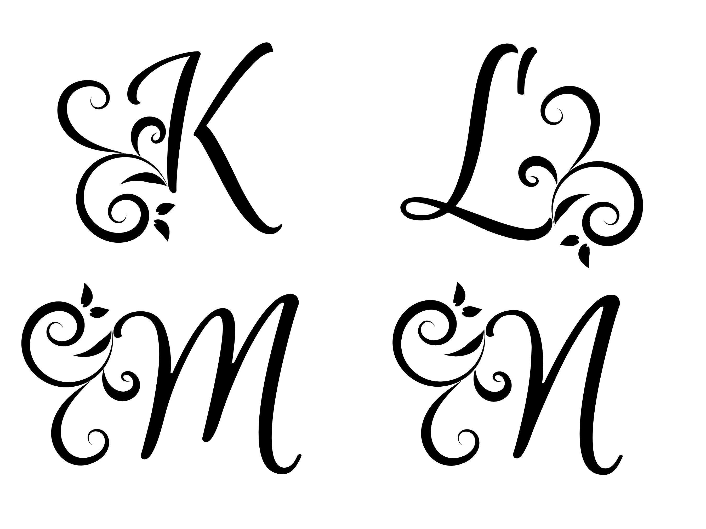 Alphabet Curly Monogram Font Svg Png Calligraphy Alphabet Wedding ...
