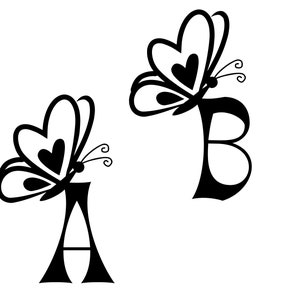 Butterfly Monogram Letter Svg Png Decorative Letters Butterfly ...