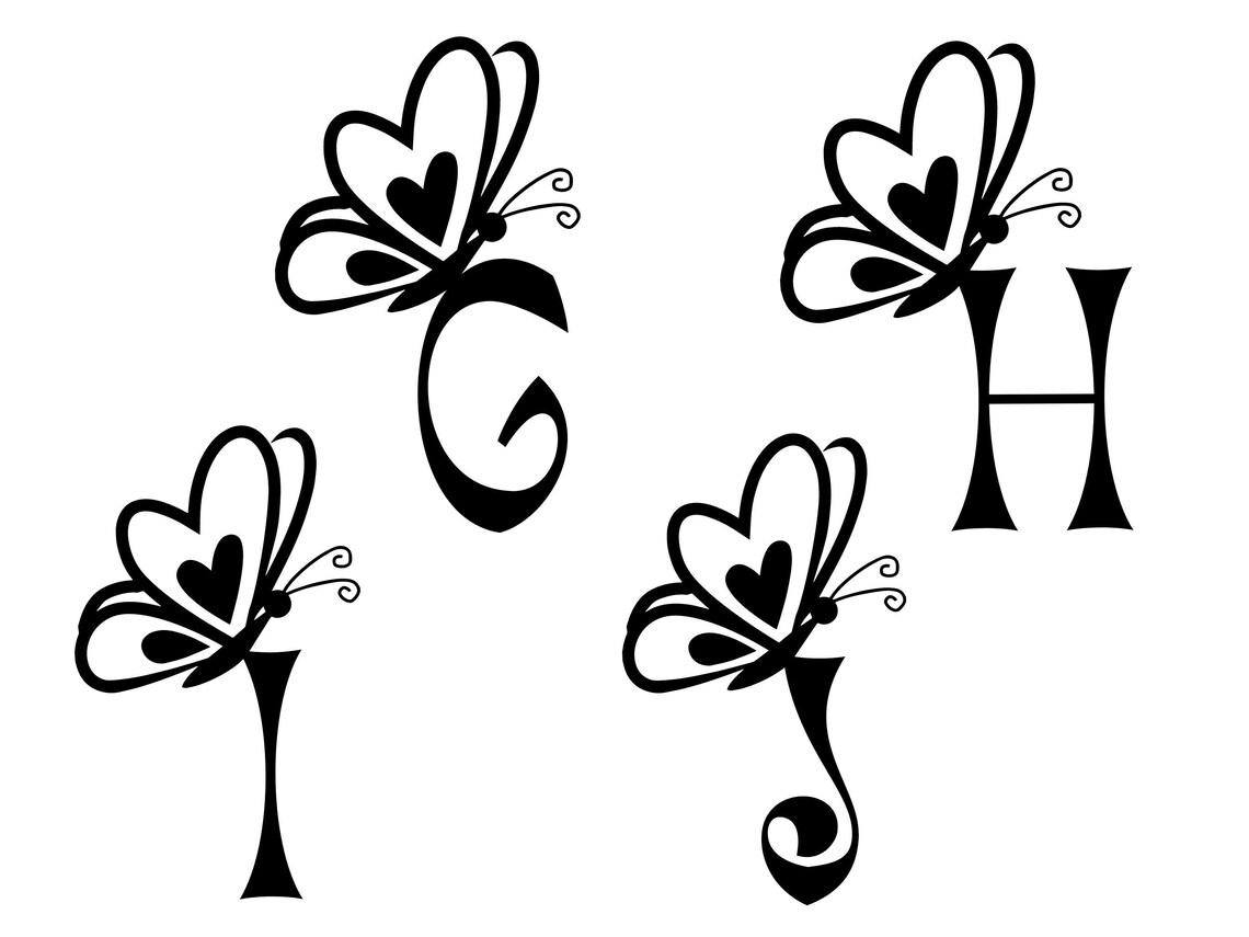 Butterfly Monogram Letter Svg Png Decorative Letters Butterfly ...