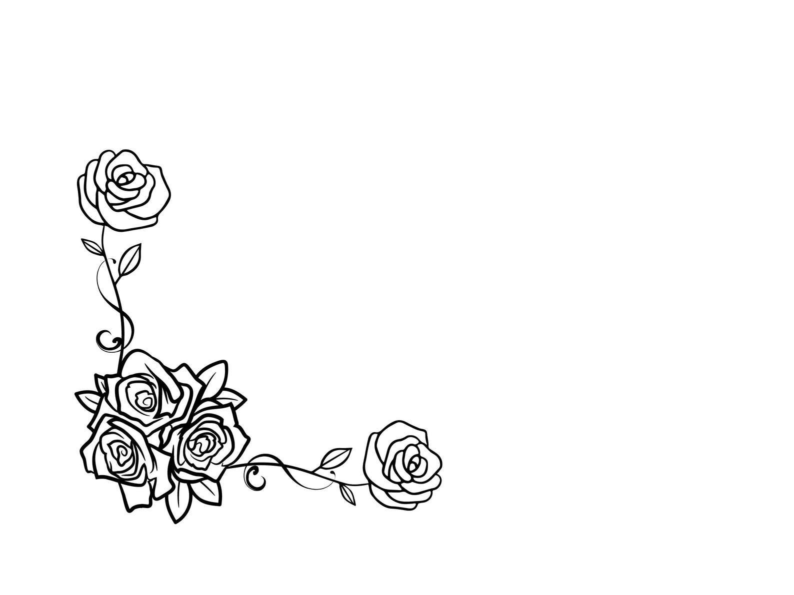 Rose Corner Svg Png Border Design Elements Flower Corner Svg Wedding ...