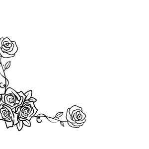 Rose Corner Svg Png Border Design Elements Flower Corner Svg Wedding ...