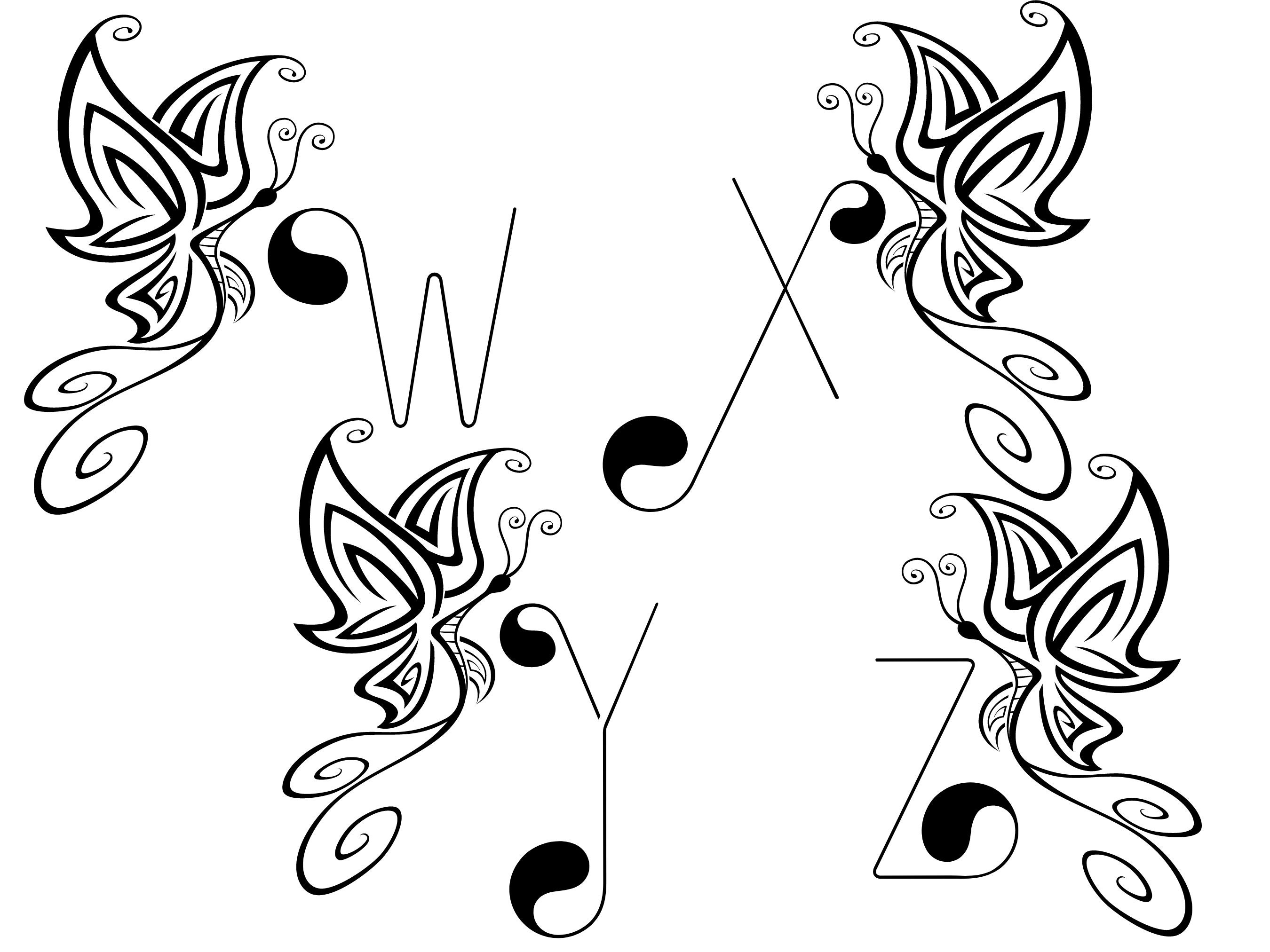 Butterfly Font Svg Png Butterfly Alphabet Fancy Monogram Font Butterfly ...