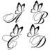 Alphabet Svg Alphabet Png Butterfly Letters Alphabet Svg Calligraphy ...