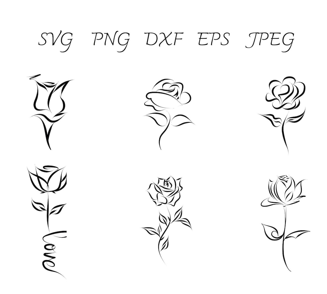Rose Svg Bundle Rose Design Svg Png Dxf Eps Jpg Rose Pattern Svg Rose ...