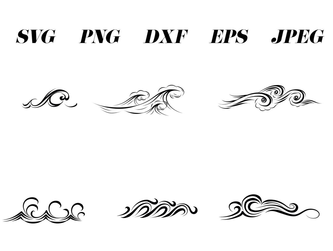 Wave Svg Ocean Wave Svg Png Dxf Eps Water Wave Svg Wave Clipart Wave ...