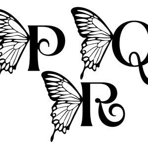 Butterfly Monogram Font Svg Png Butterfly Alphabet Embroidery Monogram ...