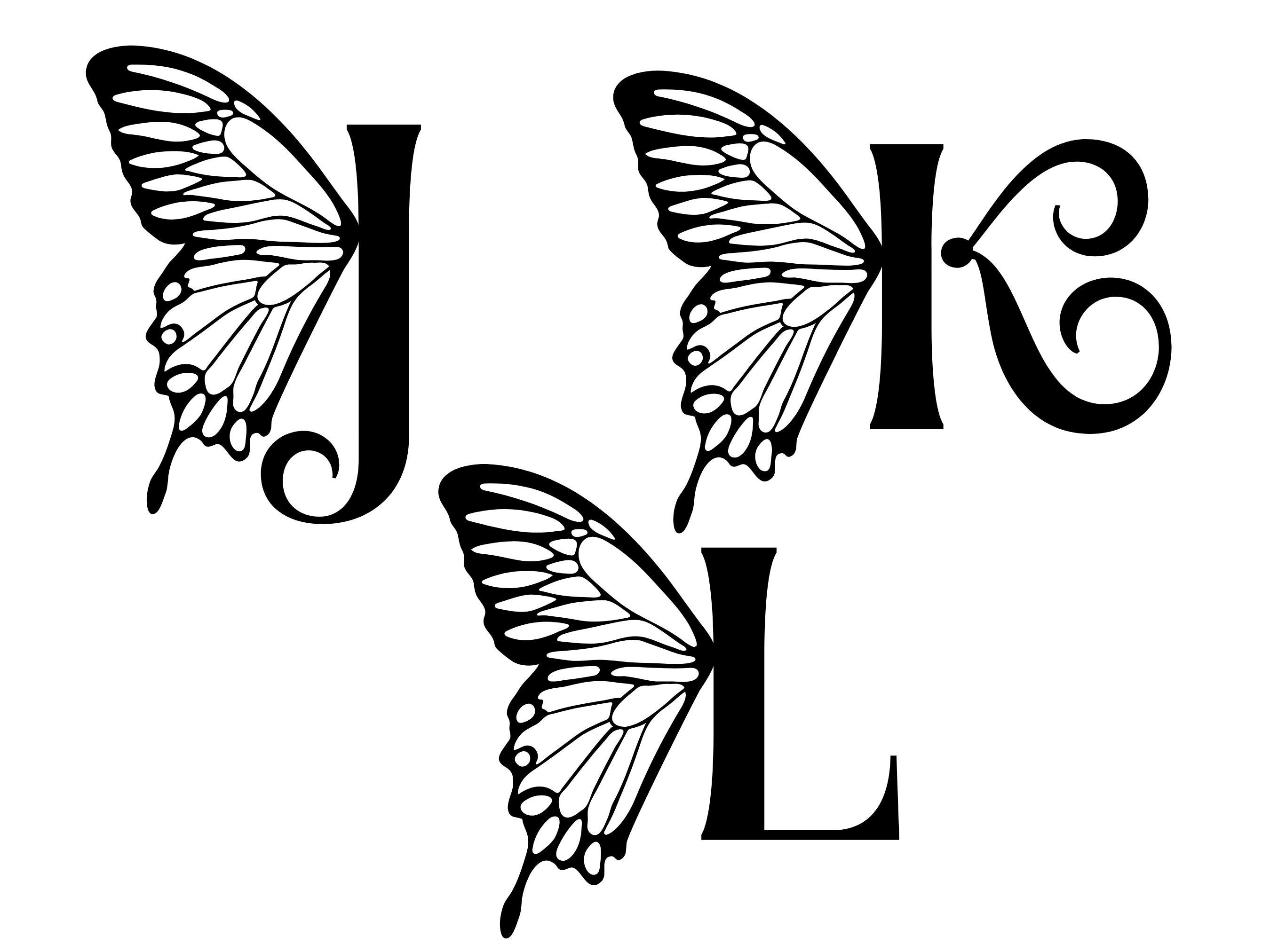 Butterfly Monogram Font Svg Png Butterfly Alphabet Embroidery Monogram ...