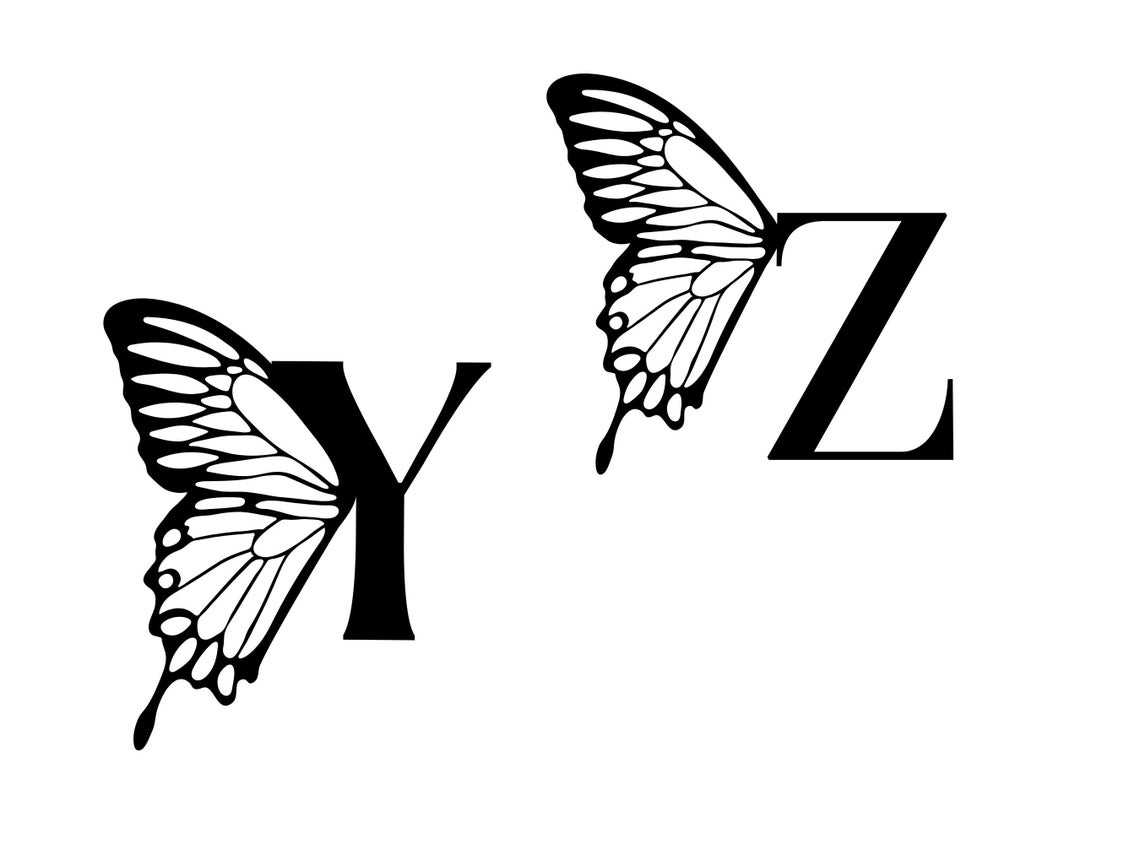 Butterfly Monogram Font Svg Png Butterfly Alphabet Embroidery Monogram ...