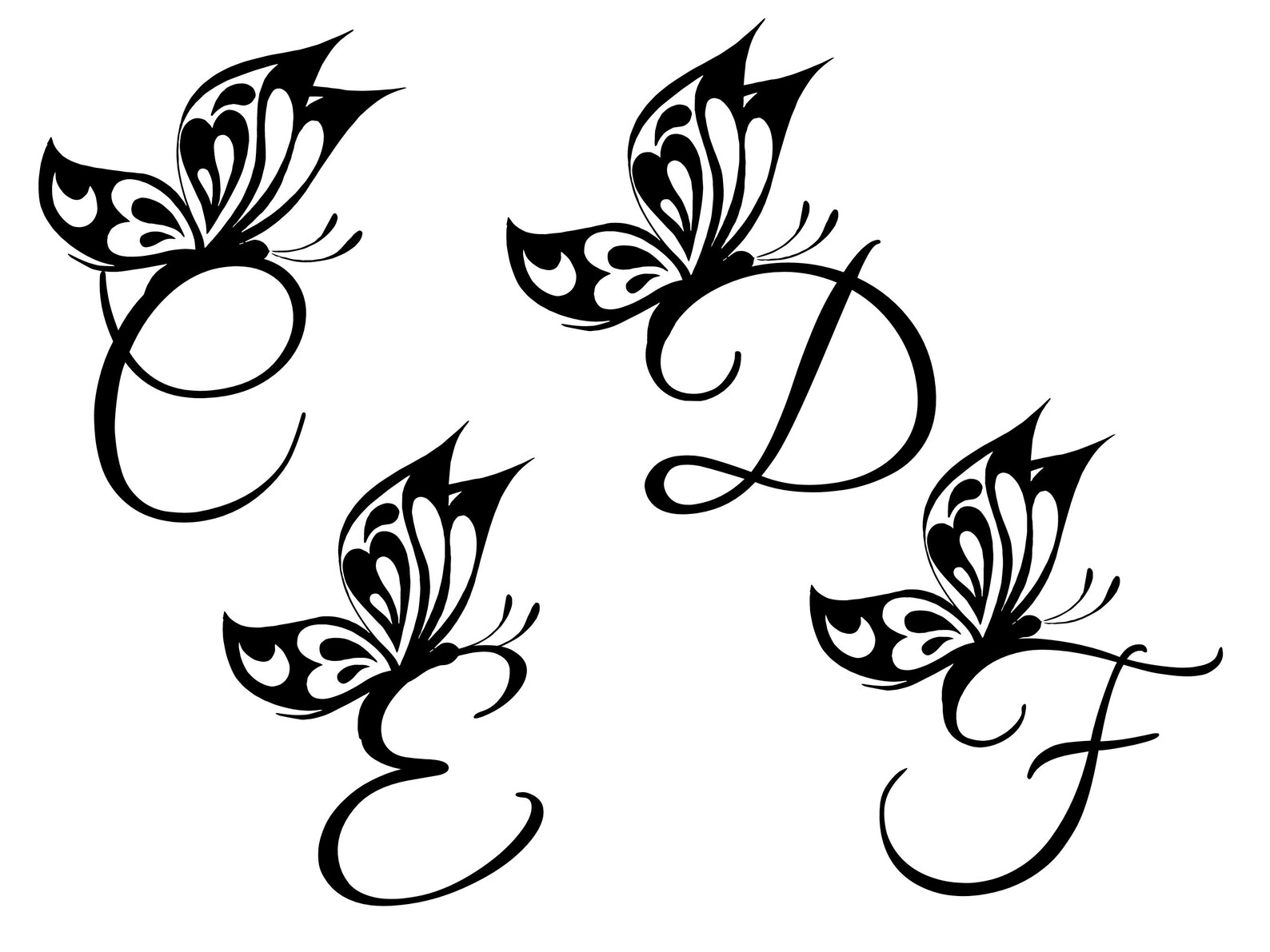 Alfabeto de mariposa svg png letras de monograma mariposa tema alfabeto ...