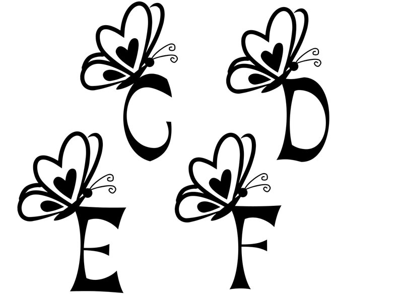 Butterfly Monogram Letter Svg Png Decorative Letters Butterfly ...