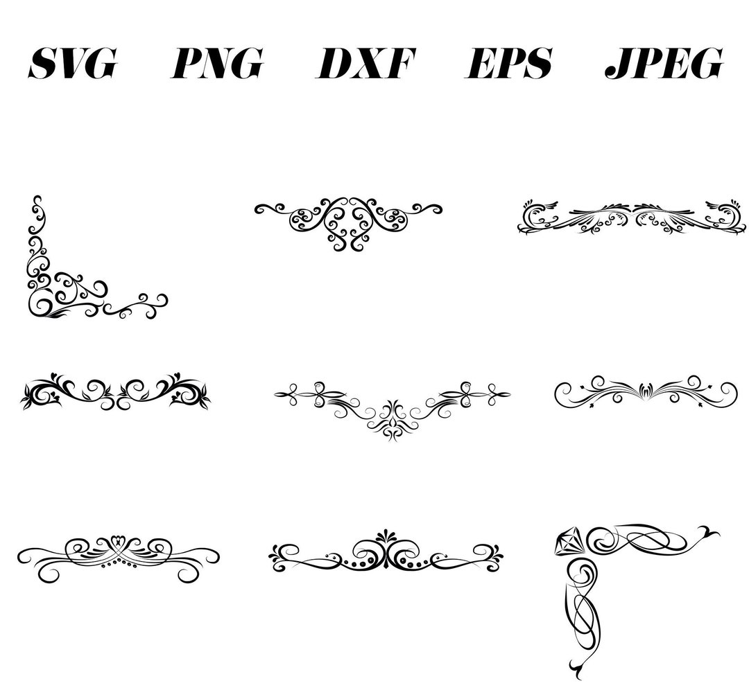Buy Border Svg Borders Clip Art Svg Png Dxf Eps Digital Frames and ...