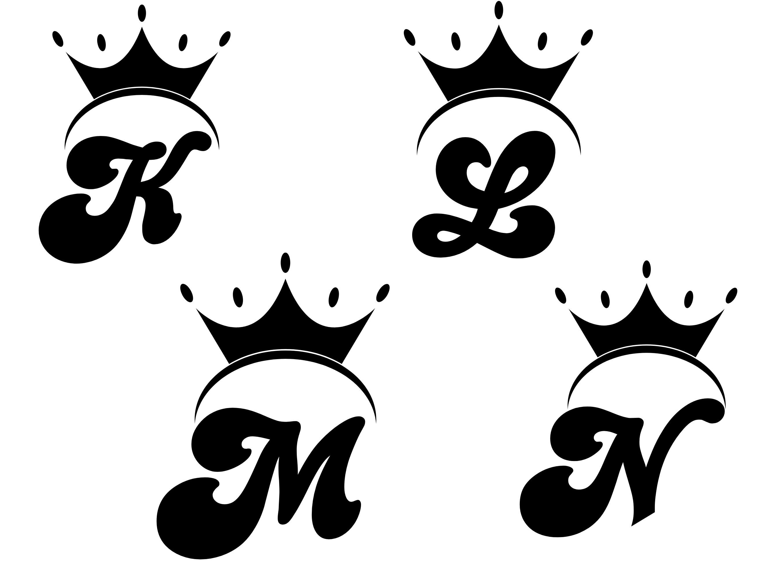 Crown Monogram Svg Png Princess Party Decor Embroidery Fonts Alphabet ...