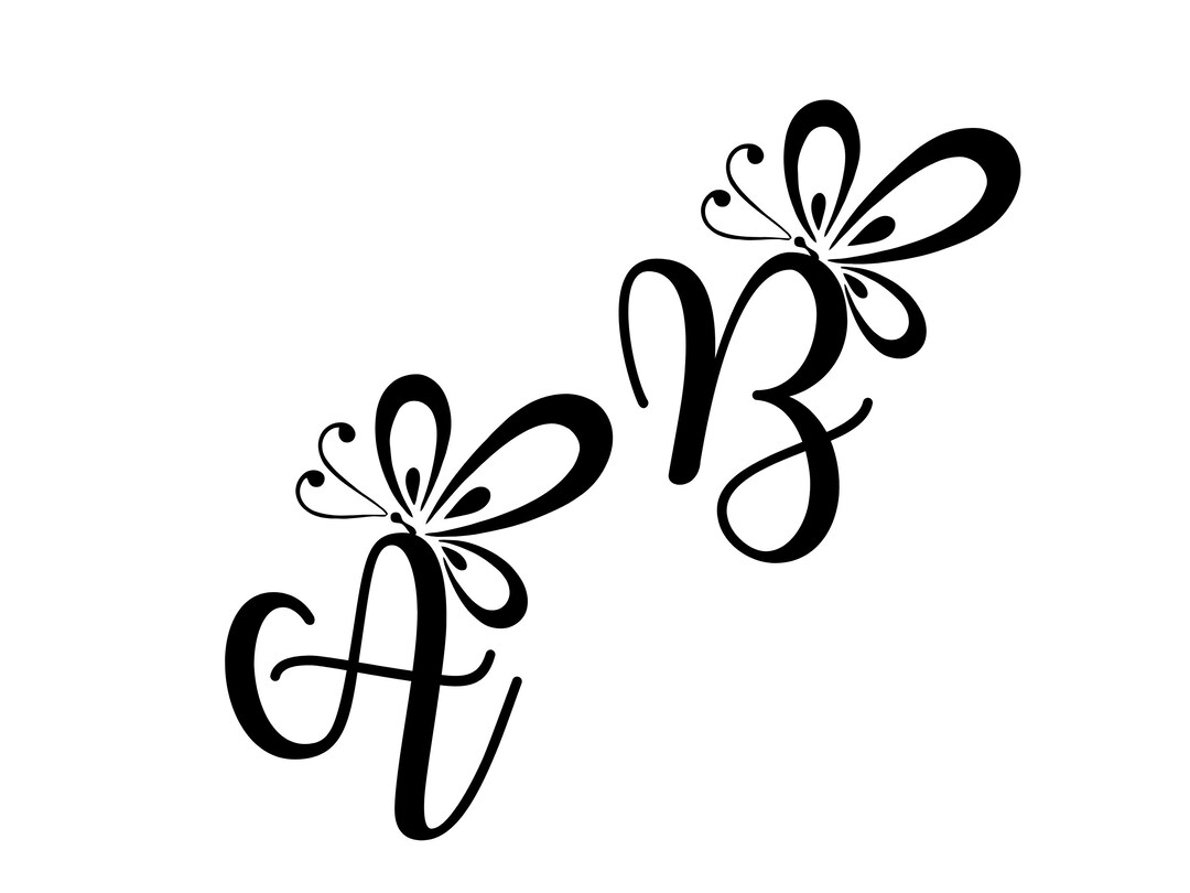 Butterfly Alphabet Monogram Svg Png Fancy Letters Svg Butterfly Theme ...