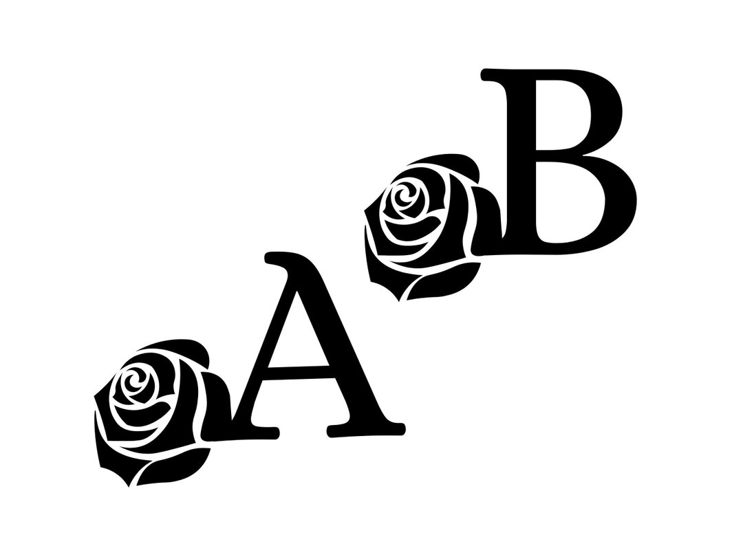 Floral Font Alphabet Rose Svg Png Flower Monogram Svg Wedding Font ...