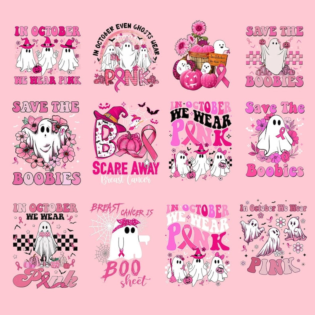 Breast Cancer Bundle Png Breast Cancer Halloween Png in - Etsy