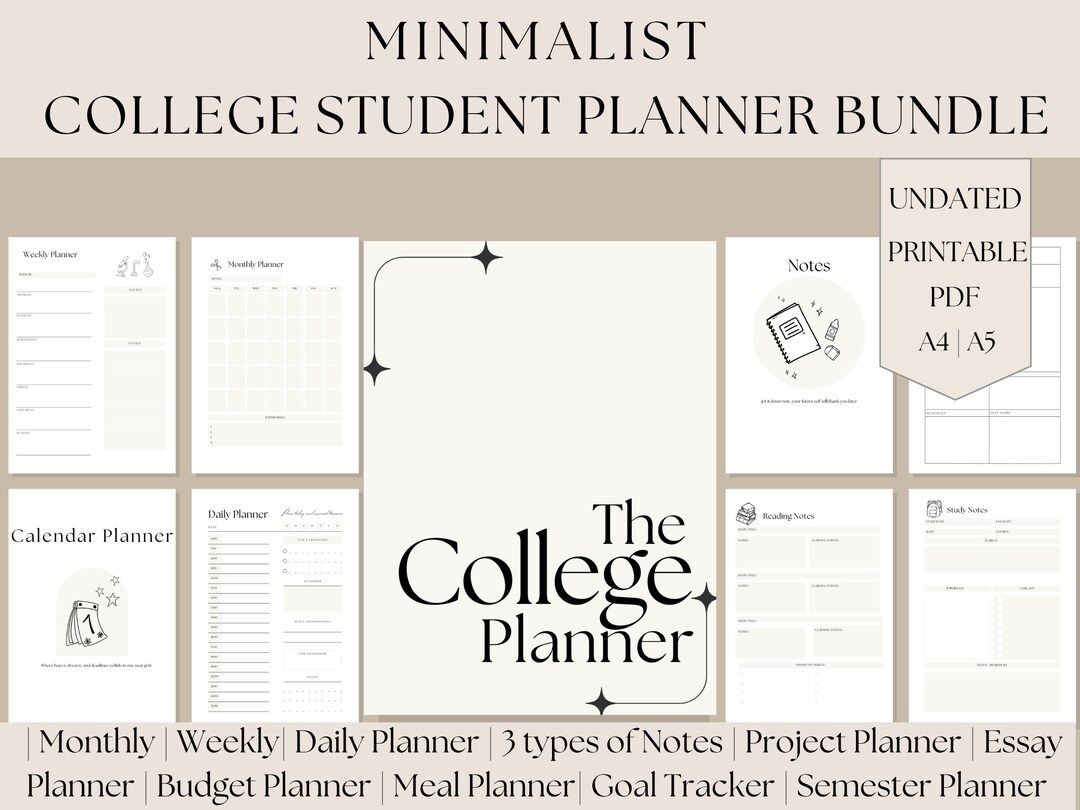Printable Planner Student Planner Bundle Printable Student - Etsy