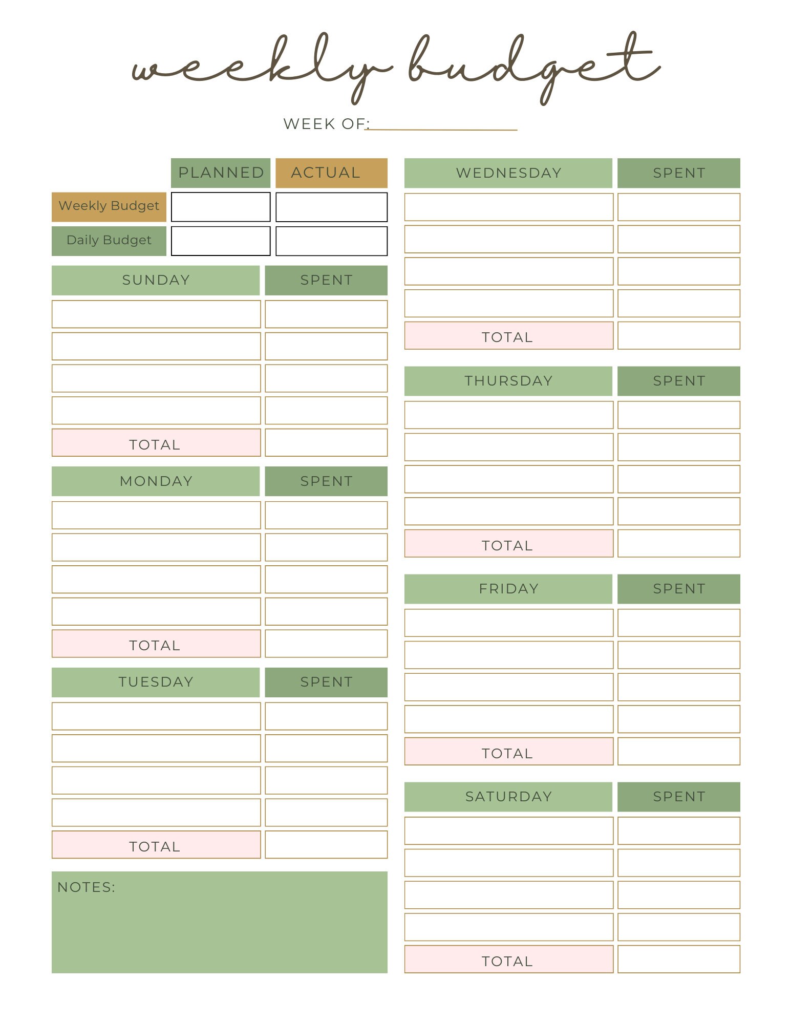 Printable Budget Planner Tracker Bundle Finance Planner - Etsy
