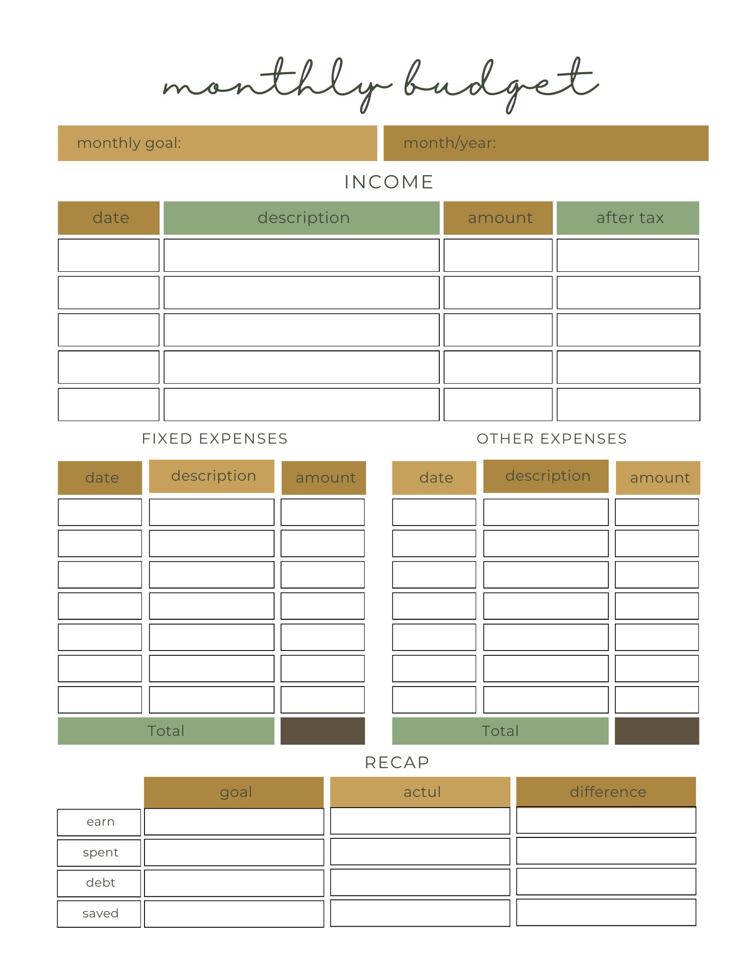 Printable Budget Planner Tracker Bundle Finance Planner - Etsy