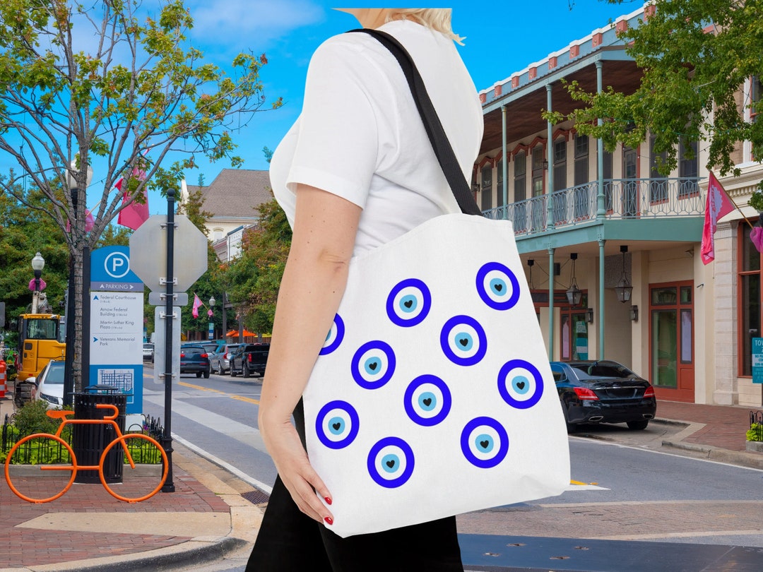 Greek Gift, Evil Eye Pattern, Blue and White, Tote Bag, Holiday Gift ...