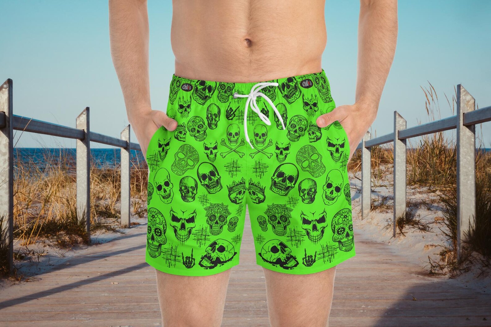Mens Swim Trunks, Mens Swimwear, Bathing Suit, Beach, Swimsuit, Gothic ...
